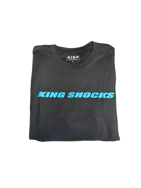 KING SHOCKS Black Tee w/Neon Blue Wording – Top Notch Automotive Inc.